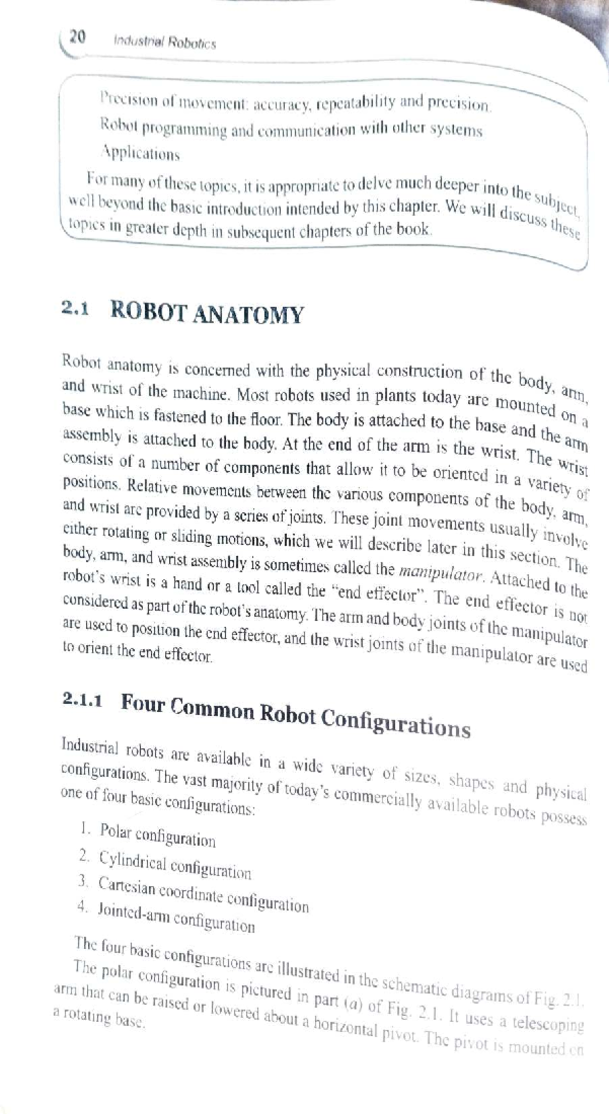 Unit 1: Introduction to Robotics - Robot Anatomy and Configurations ...