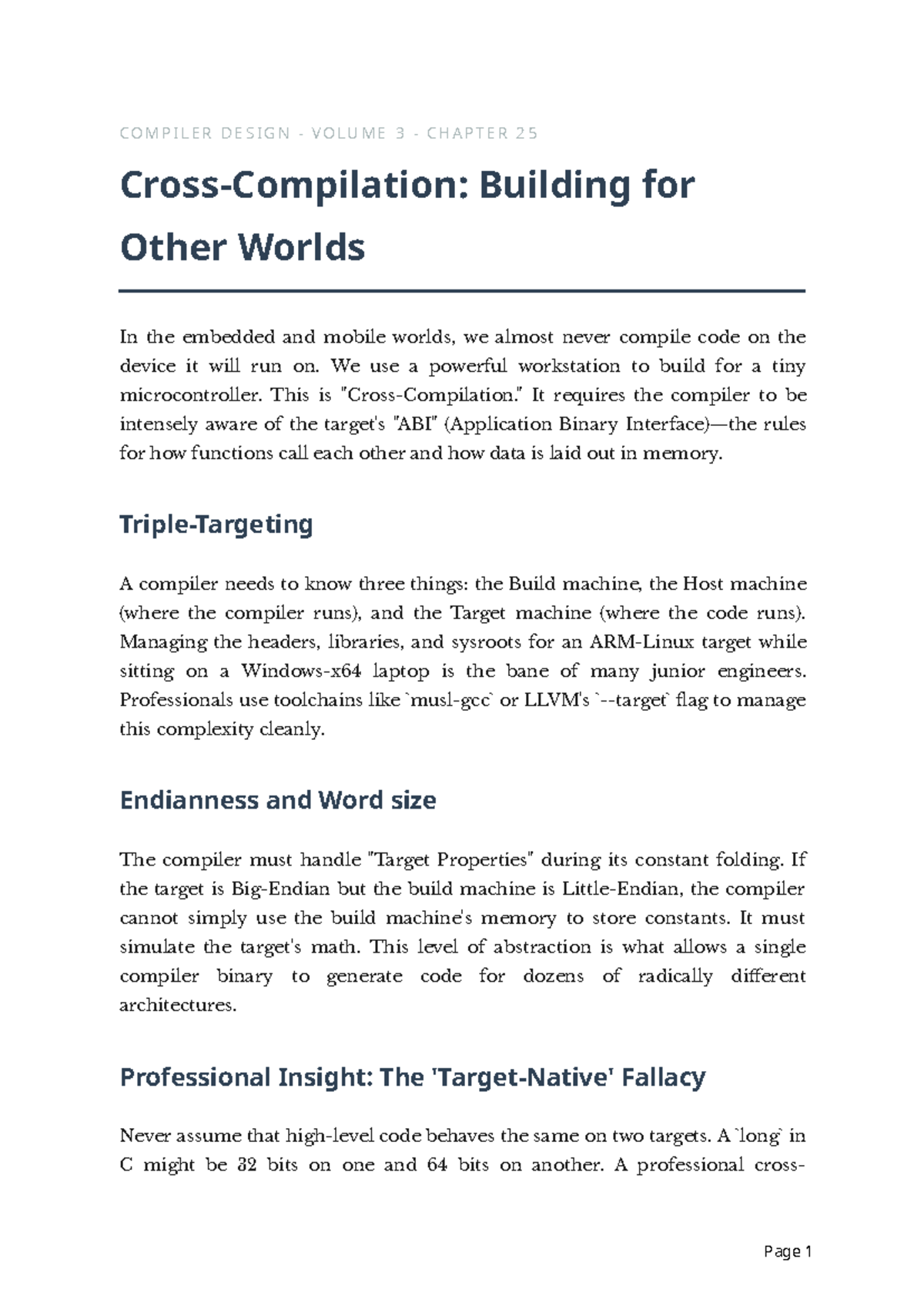 COMPILER DESIGN V3 CH25: Building for Other Worlds - Studocu