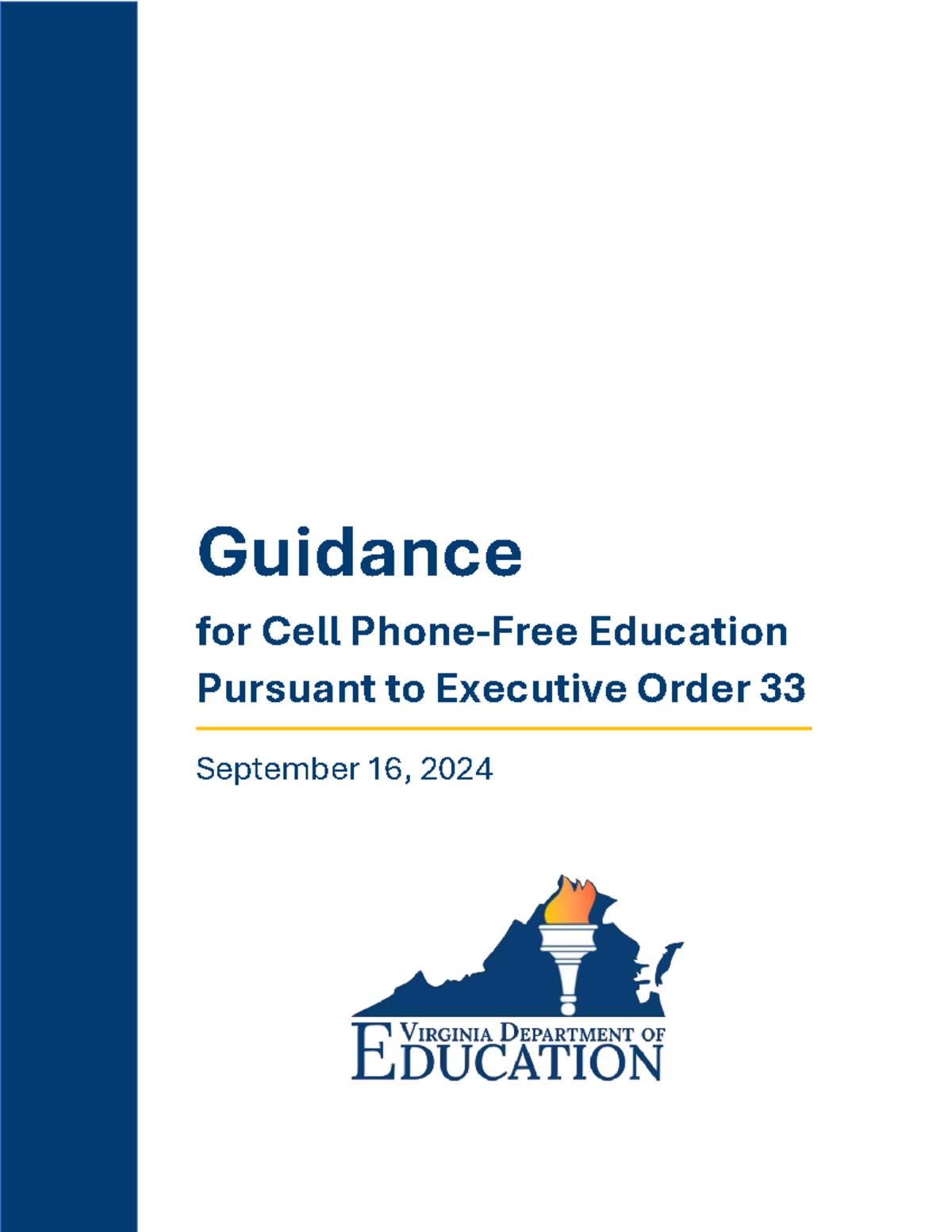 Guidelines for Cell Phone-Free Education in VA Public Schools (EO33 ...