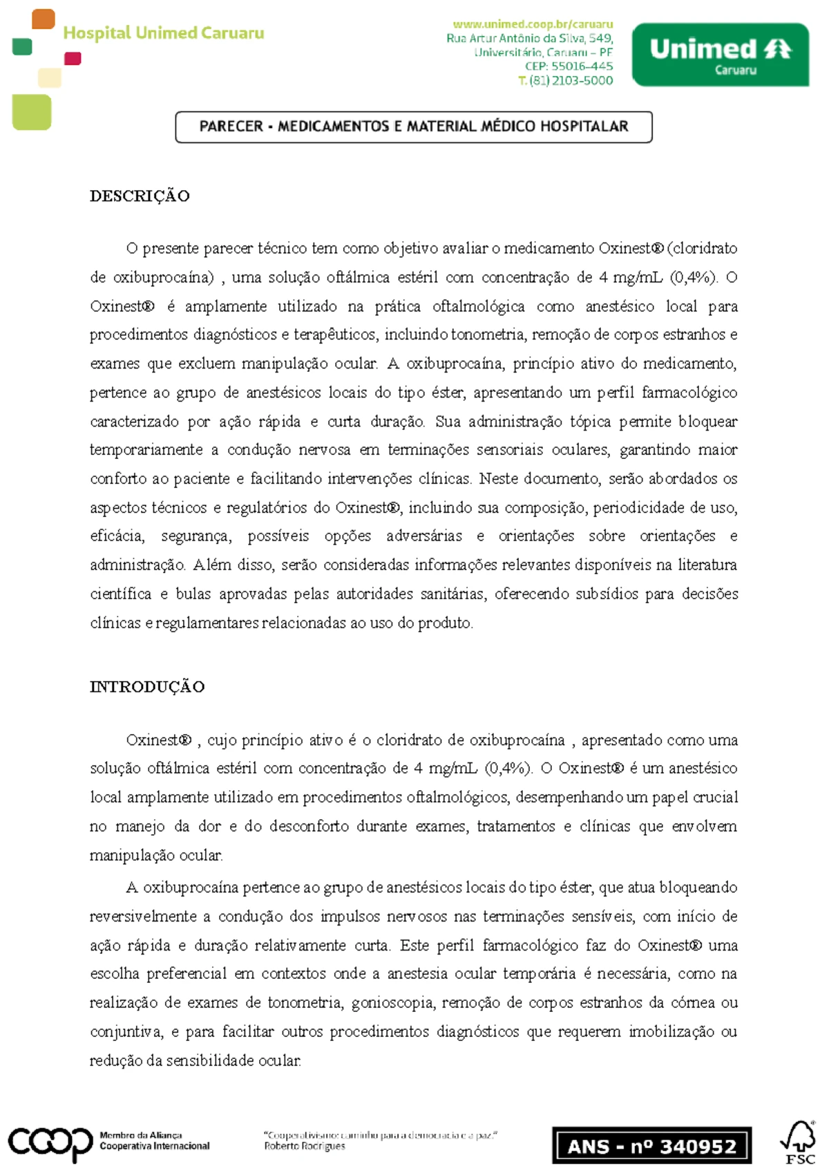 Bula do Oxinest® para Profissionais de Saúde - Cloridrato de ...