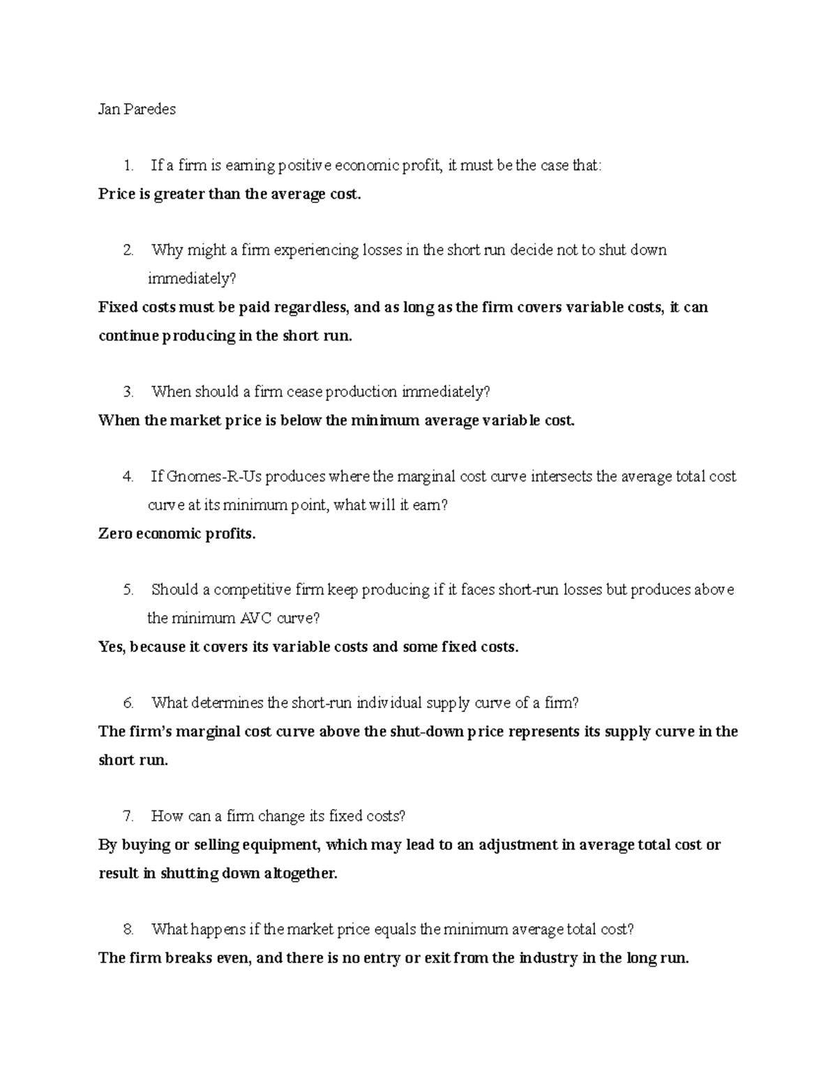 Microeconomics Module 25: Key Concepts and Short-Run Decisions - Studocu