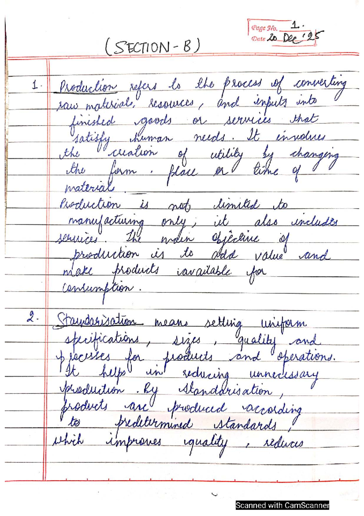 Production and Operation Management (POM) Subjective Q&A - Studocu