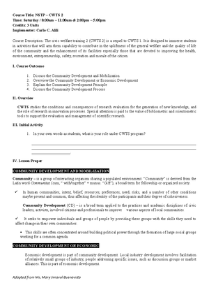 What is Community Immersion - What is Community Immersion? Community ...