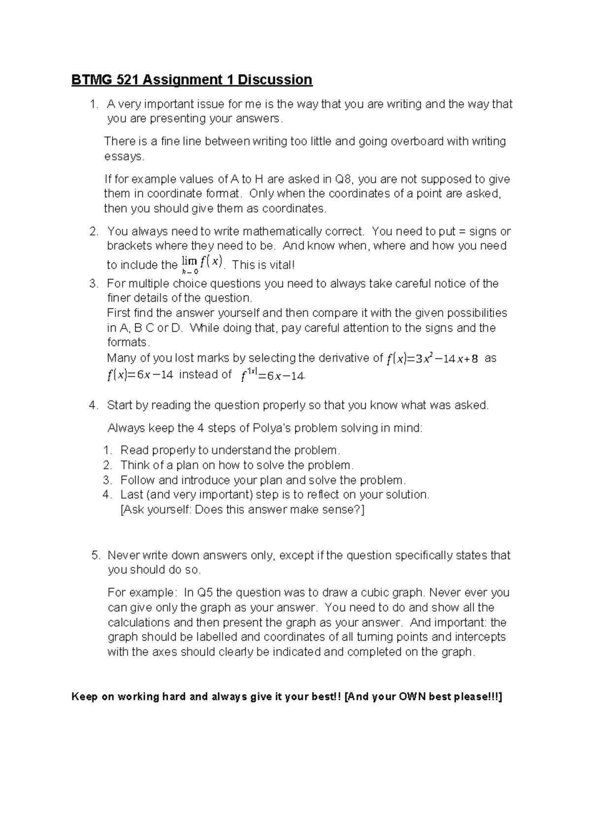 BTMG 521 Assignment 1: Writing and Presentation Guidelines - Studocu
