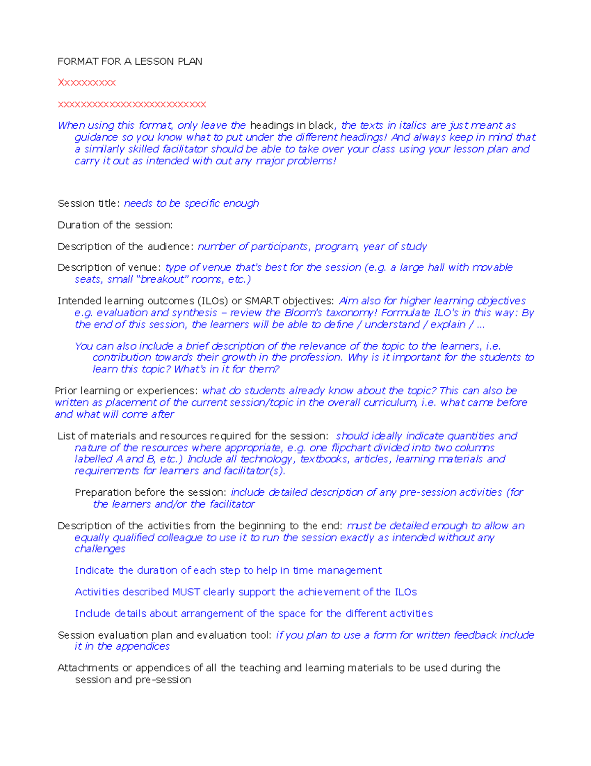 Revised Lesson Plan Format for Effective Teaching 2024 - Studocu