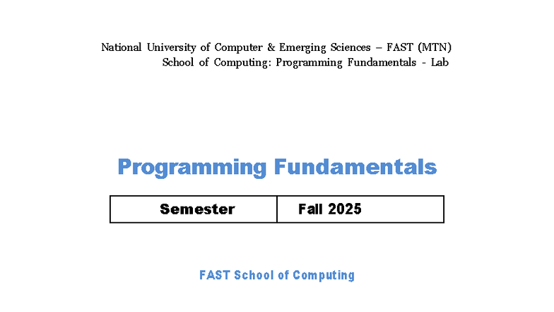 Programming Fundamentals Lab Project: Endless Runner Game (MTN) - Studocu