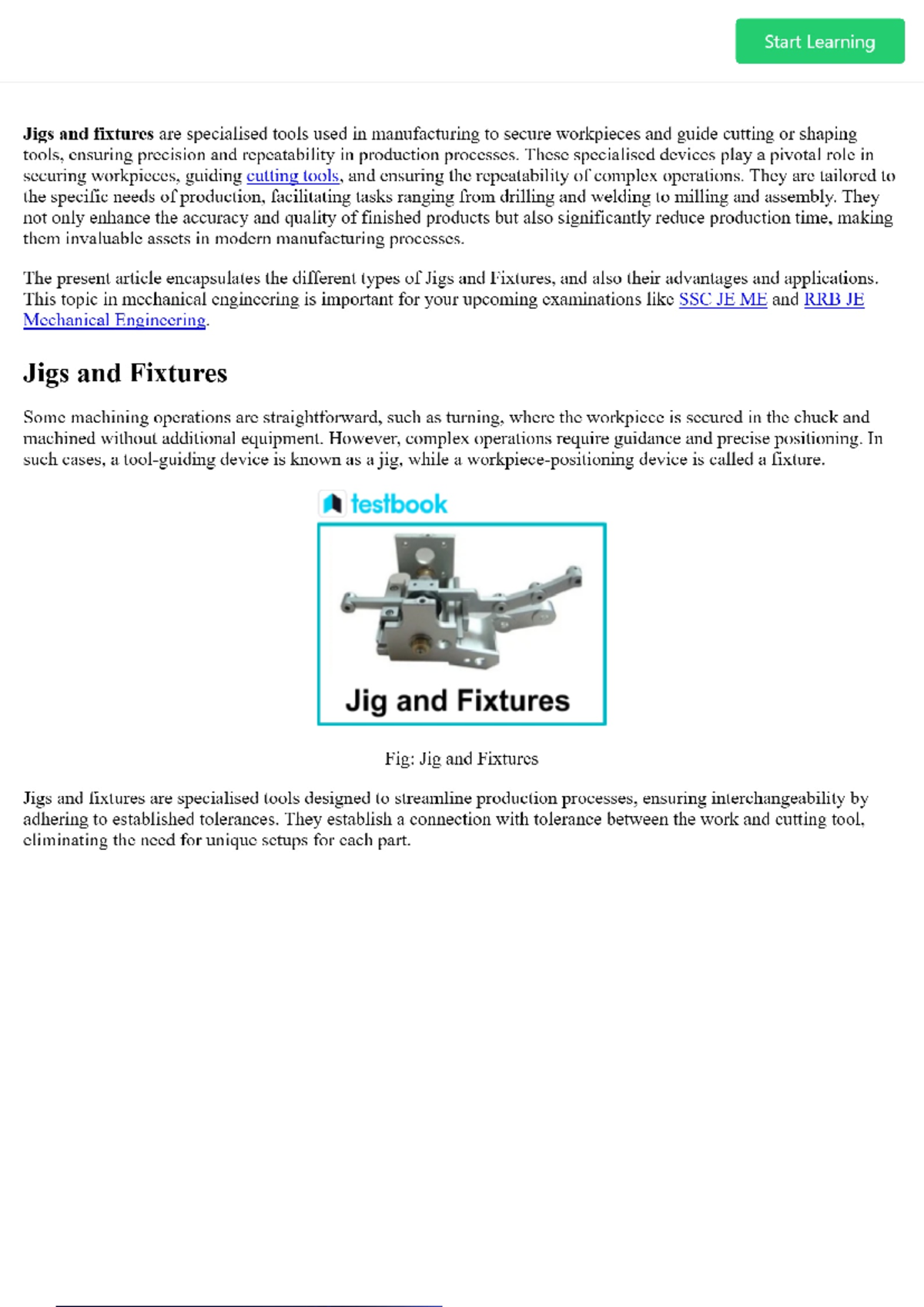 Jigs and Fixtures: Types, Benefits, Applications for SSC JE ME Exam ...