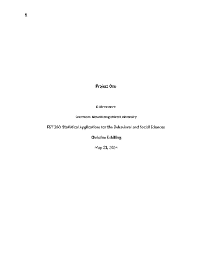 Psy 327 mod 4 final project milestone two - PJ Fontenot PSY 327 4-2 ...