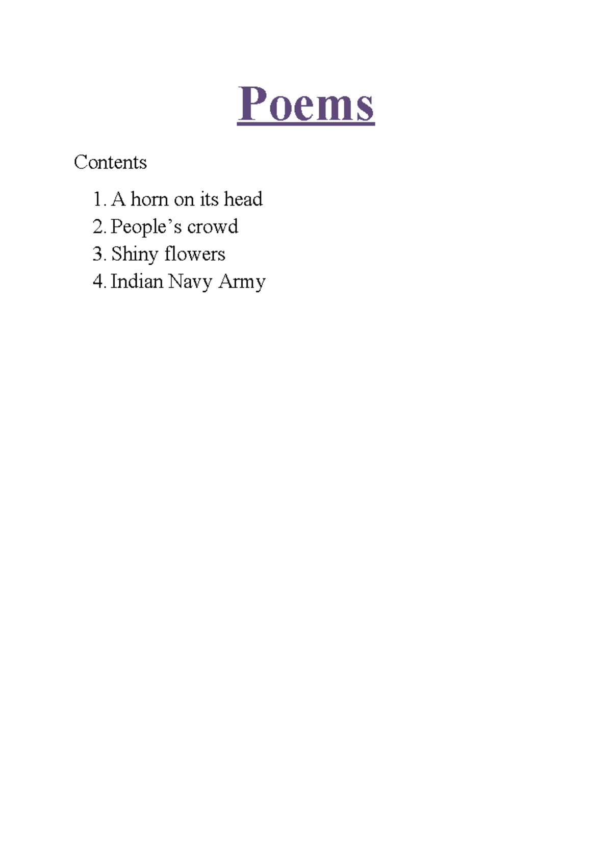 Poems by Janani Shree: A Creative Collection - Studocu