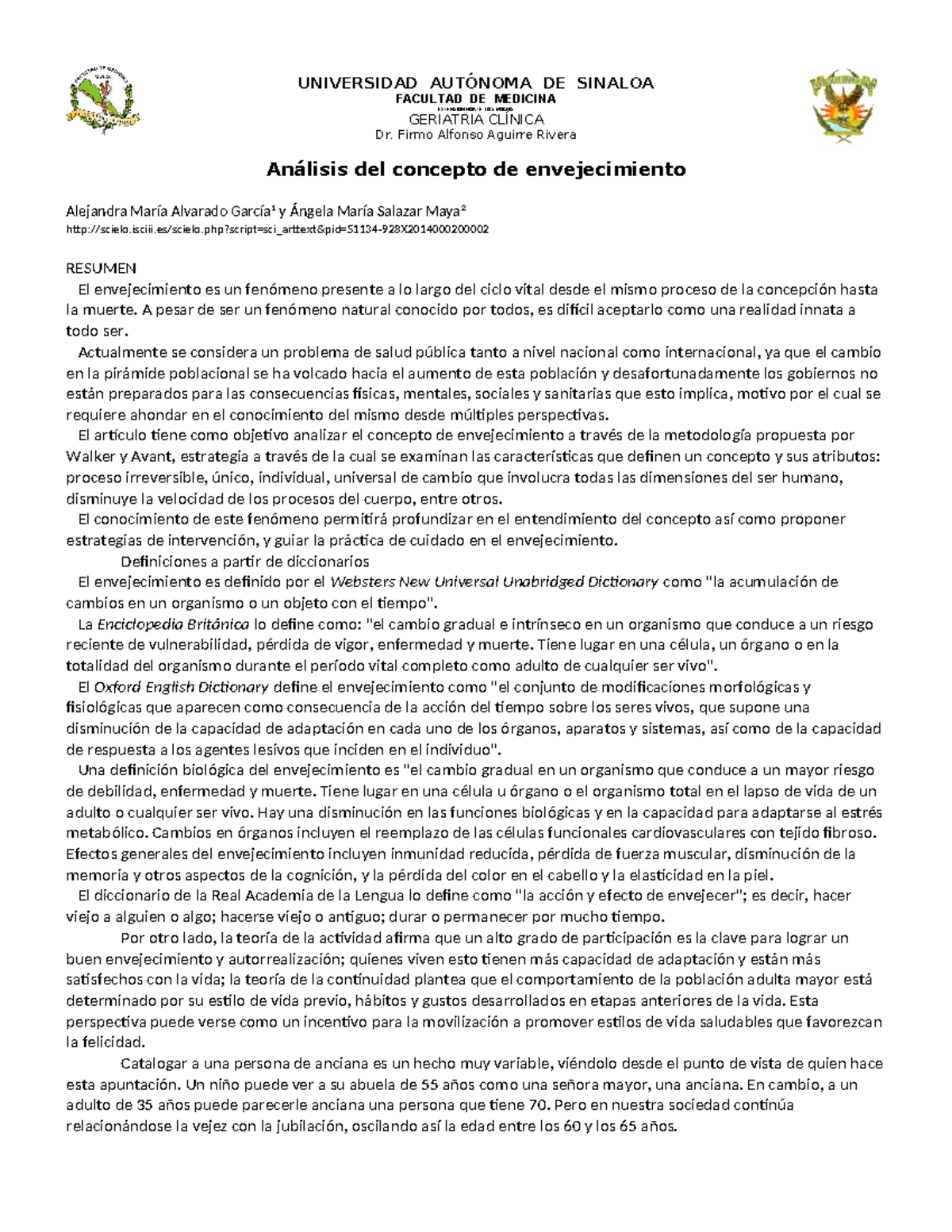 An Ã¡lisis del concepto de envejecimiento (GC) - Análisis del concepto de envejecimiento ...
