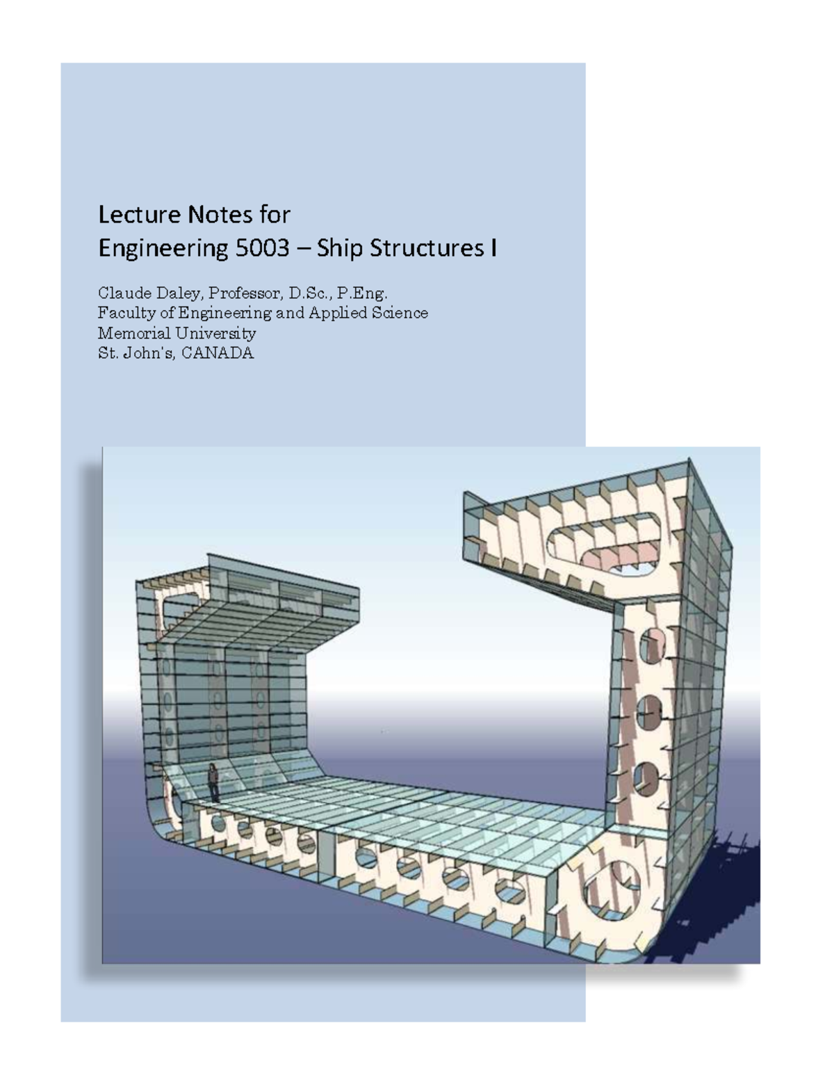 E5003 Ship Structures I Lecture Notes by C.G. Daley - Studocu