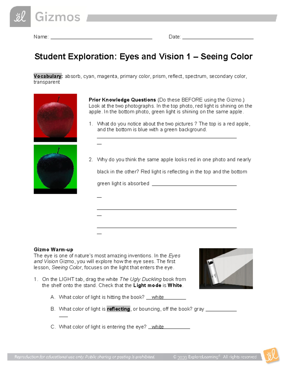 Gizmo-Seeing Color SE - newton laws webquest - Name: Date: Student ...