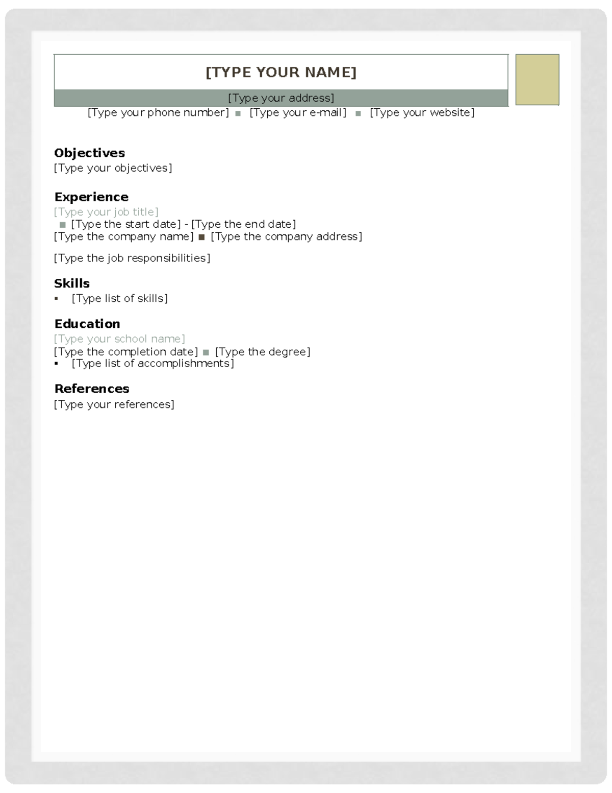 Type Your Name - review - [TYPE YOUR NAME] [Type your address] [Type ...