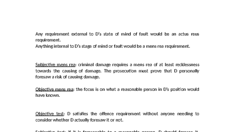 MR Reading Notes: Understanding Mens Rea and Actus Reus Requirements ...