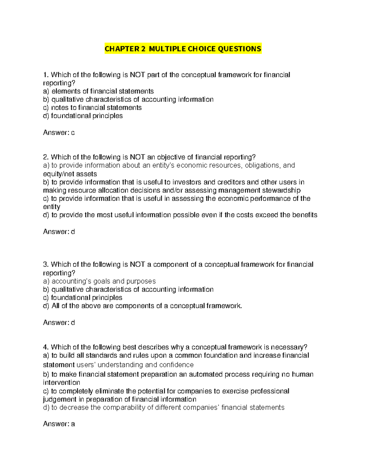 Chapter 2 MCQs with Solutions: Essential Study Guide (Students' COPY ...