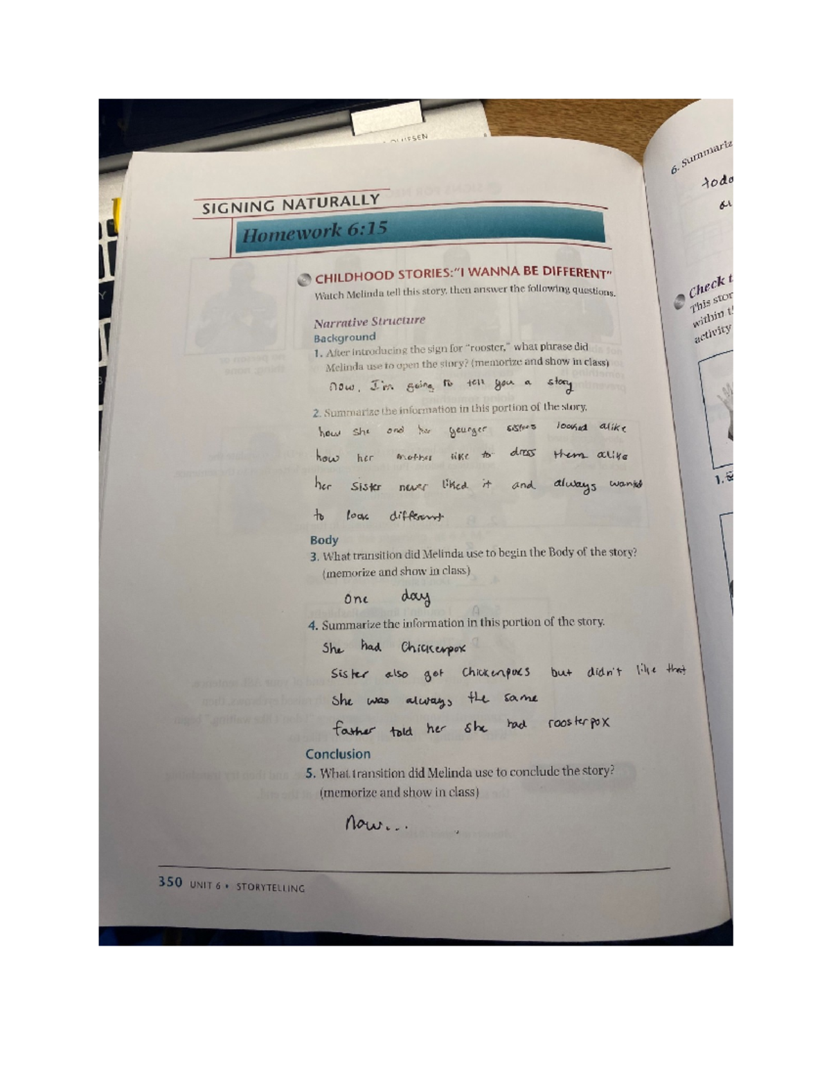 ASL 6 - chapter 6 lesson 15 assignments - 6. SIGNING NATURALLY Homework ...