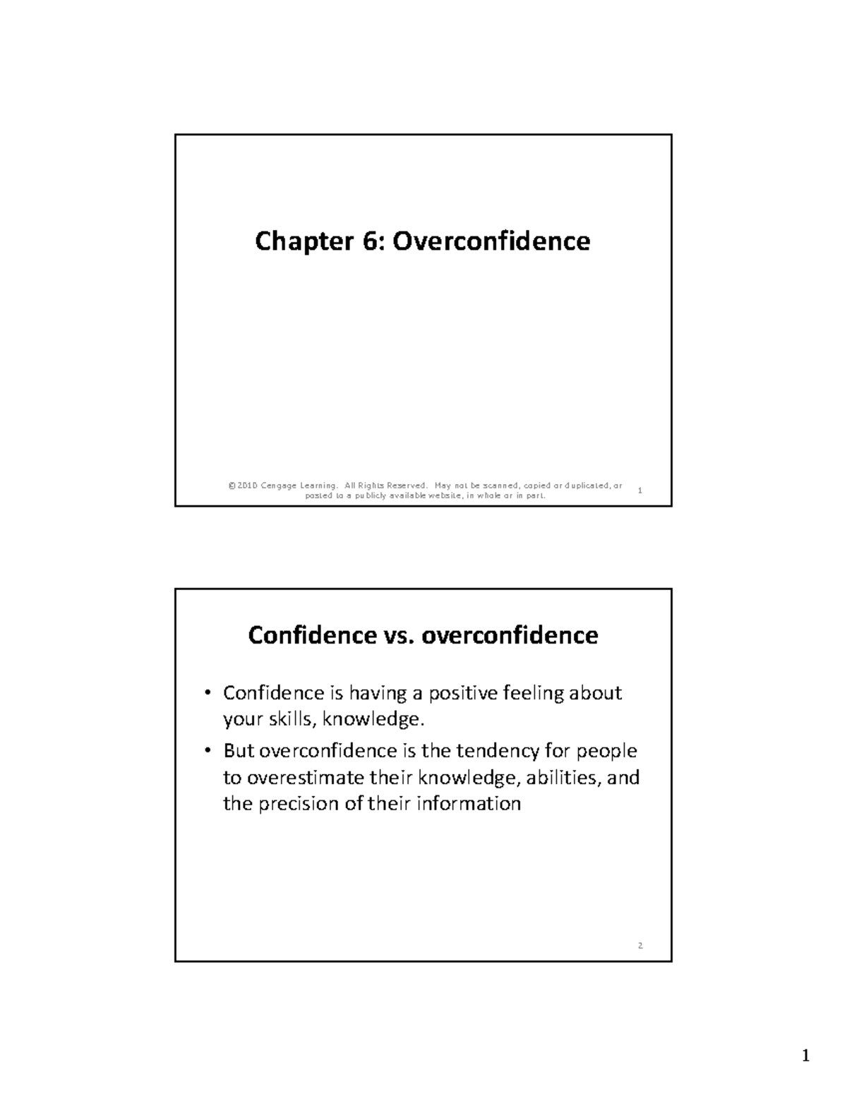 Chapter 6: Understanding Overconfidence and Its Impacts - Studocu