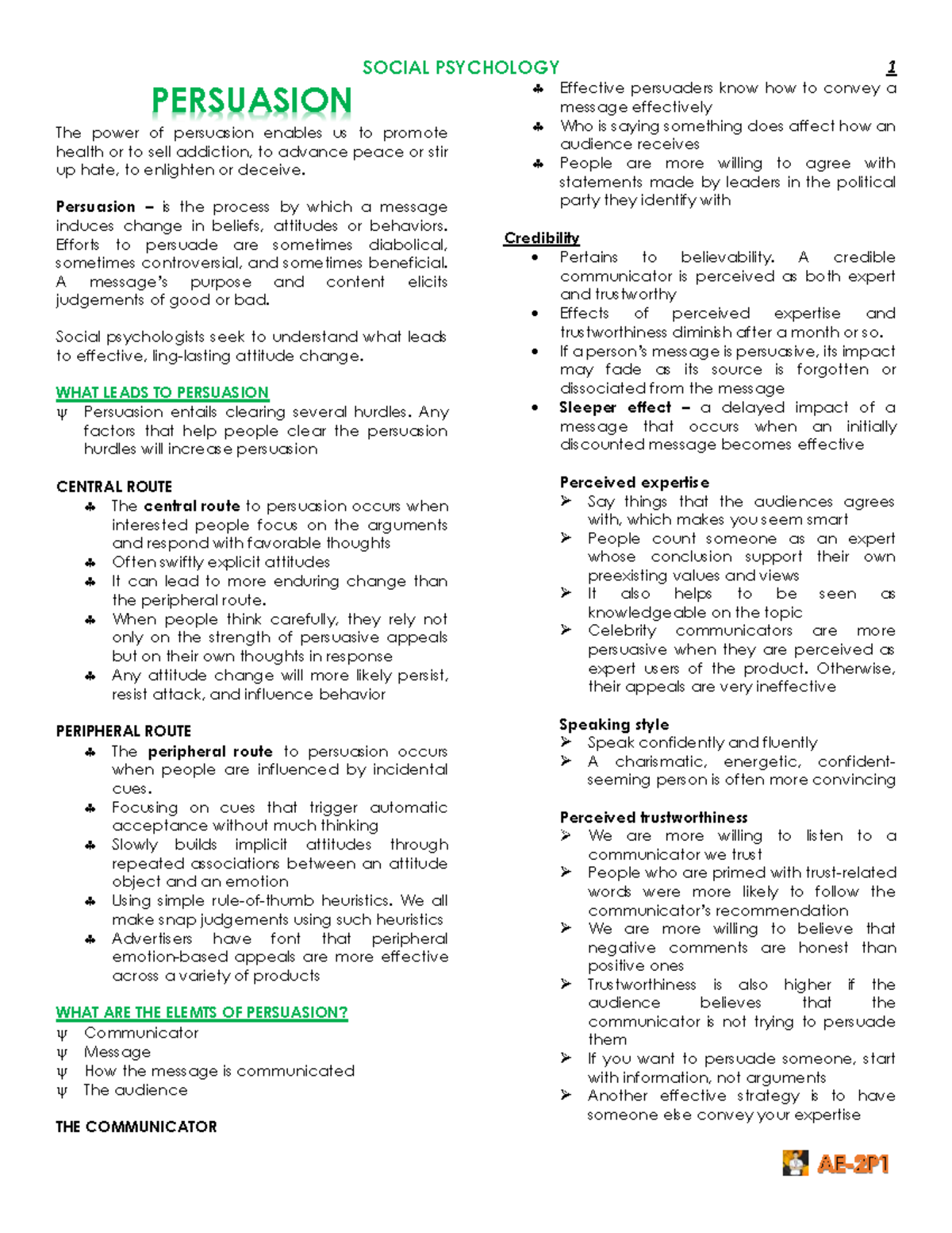 Social Psychology_CH7 Persuasion - PERSUASION The power of persuasion ...