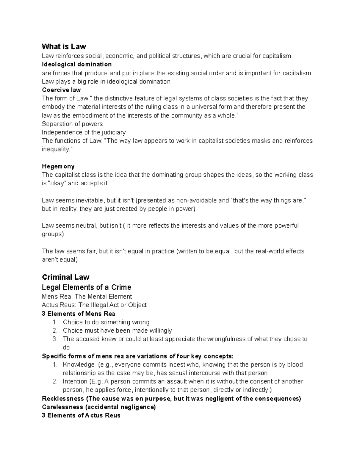 Exam Prep for Law 101: Key Concepts and Case Summaries - Studocu