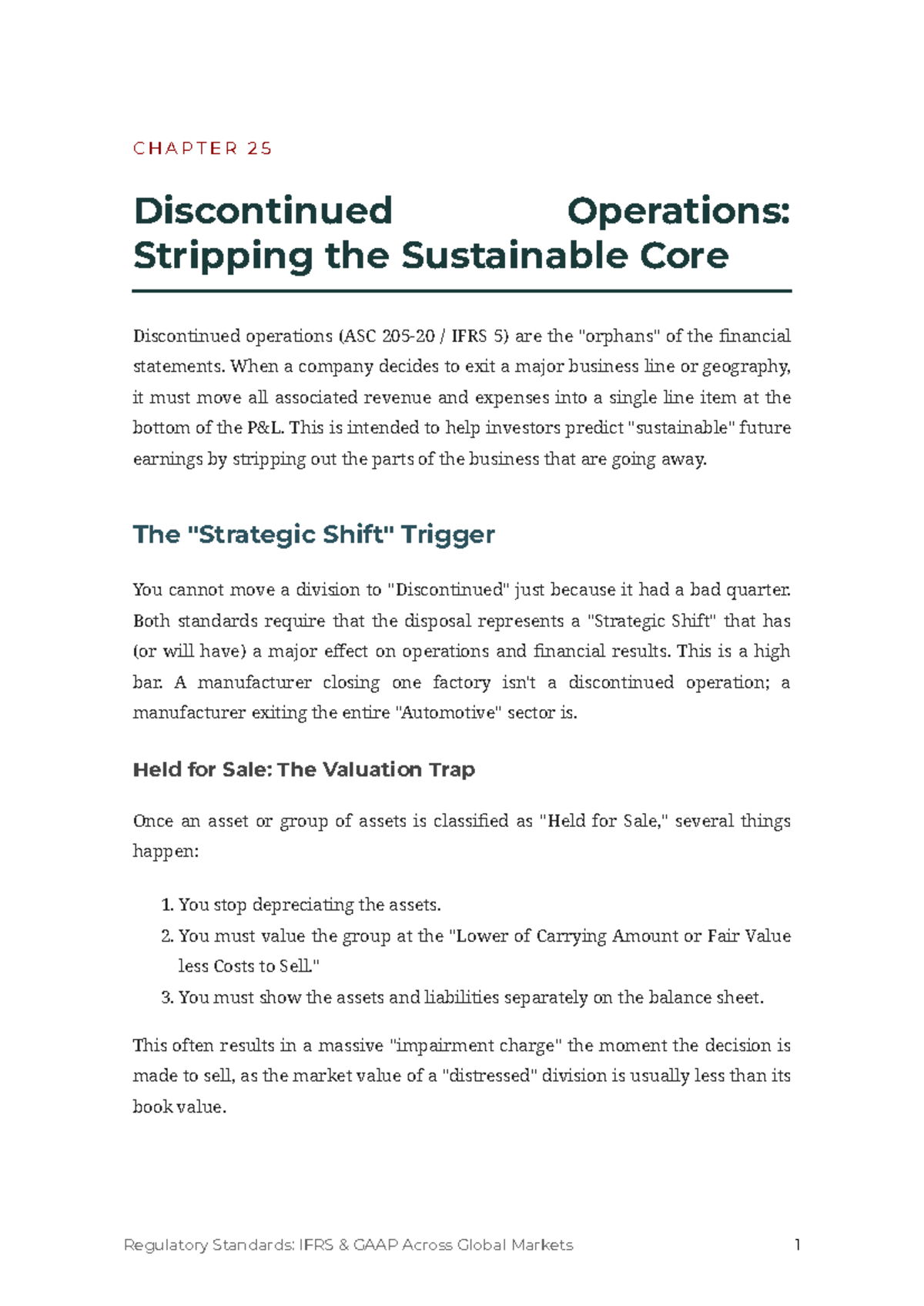 CHAPTER 25: Discontinued Operations & Financial Impacts (ASC IFRS 5 ...
