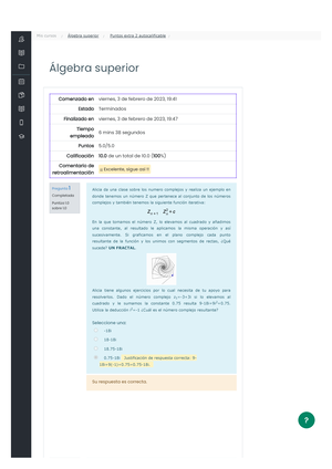Algebra Superior Modalidad de ex menes Semana 6 - Resolver la siguiente desigualdad: 2x+1