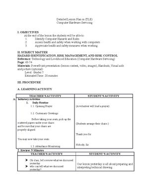 Lesson 2 - Detailed Lesson PLAN FOR COT1 - DETAILED LESSON PLAN (DLP ...
