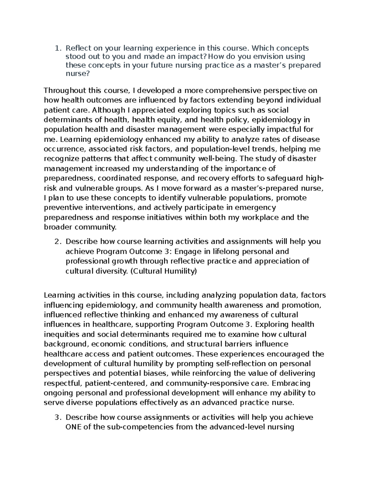 NR586 Week 8 Reflection: Impact of Course Concepts on Nursing Practice ...