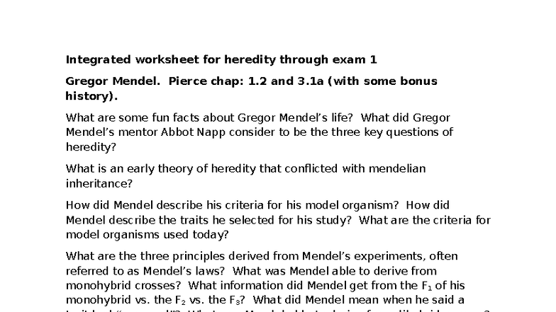 Genetic Probability & Mendelian Inheritance Review - Pierce Exam 1 Prep ...