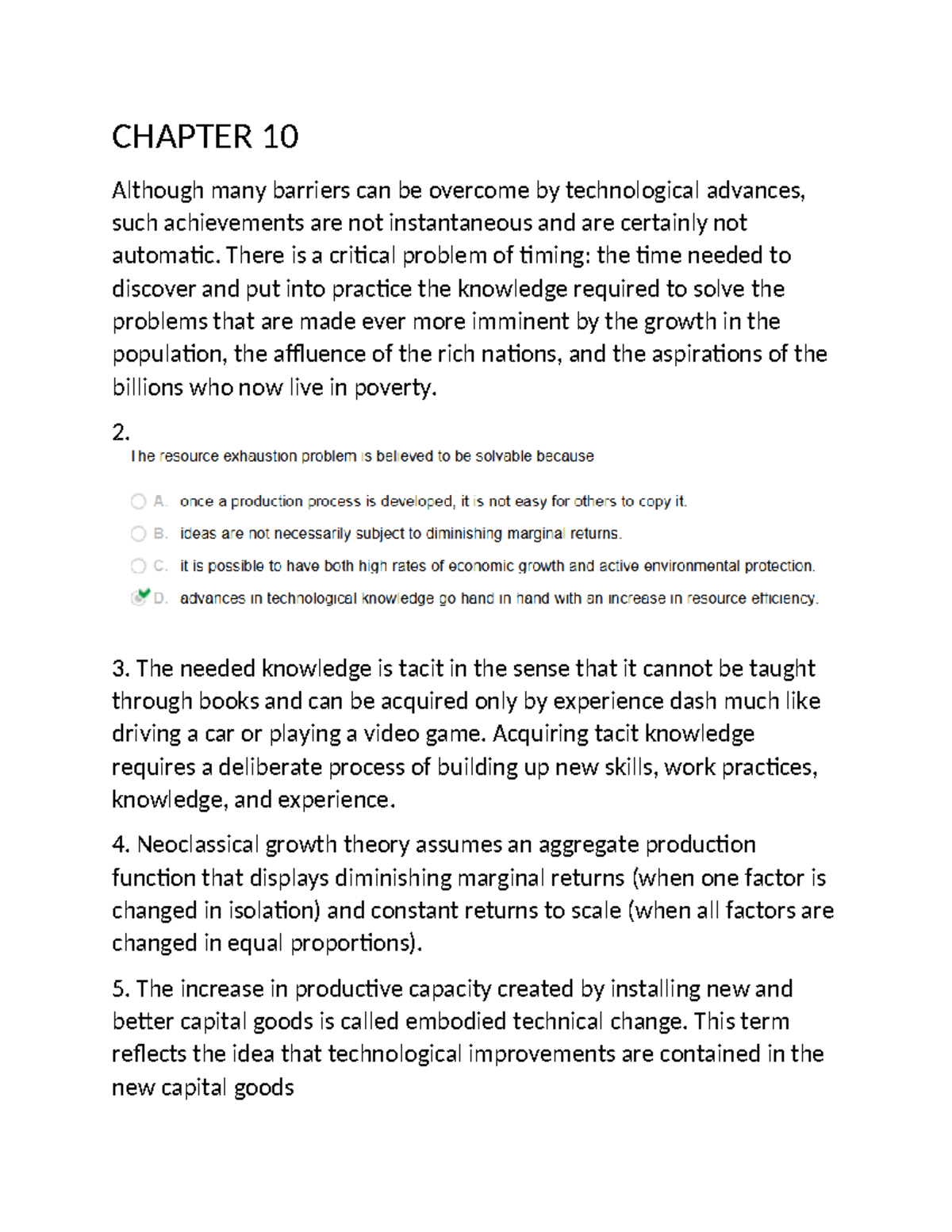 ECON 203 CHAPTER 10 - Summary of Key Economic Concepts - Studocu