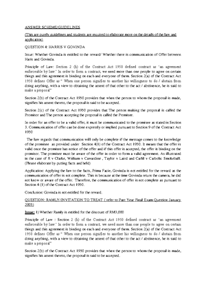 Topic Consideration: Part Payment & Accord Satisfaction (Sec 64) - Studocu