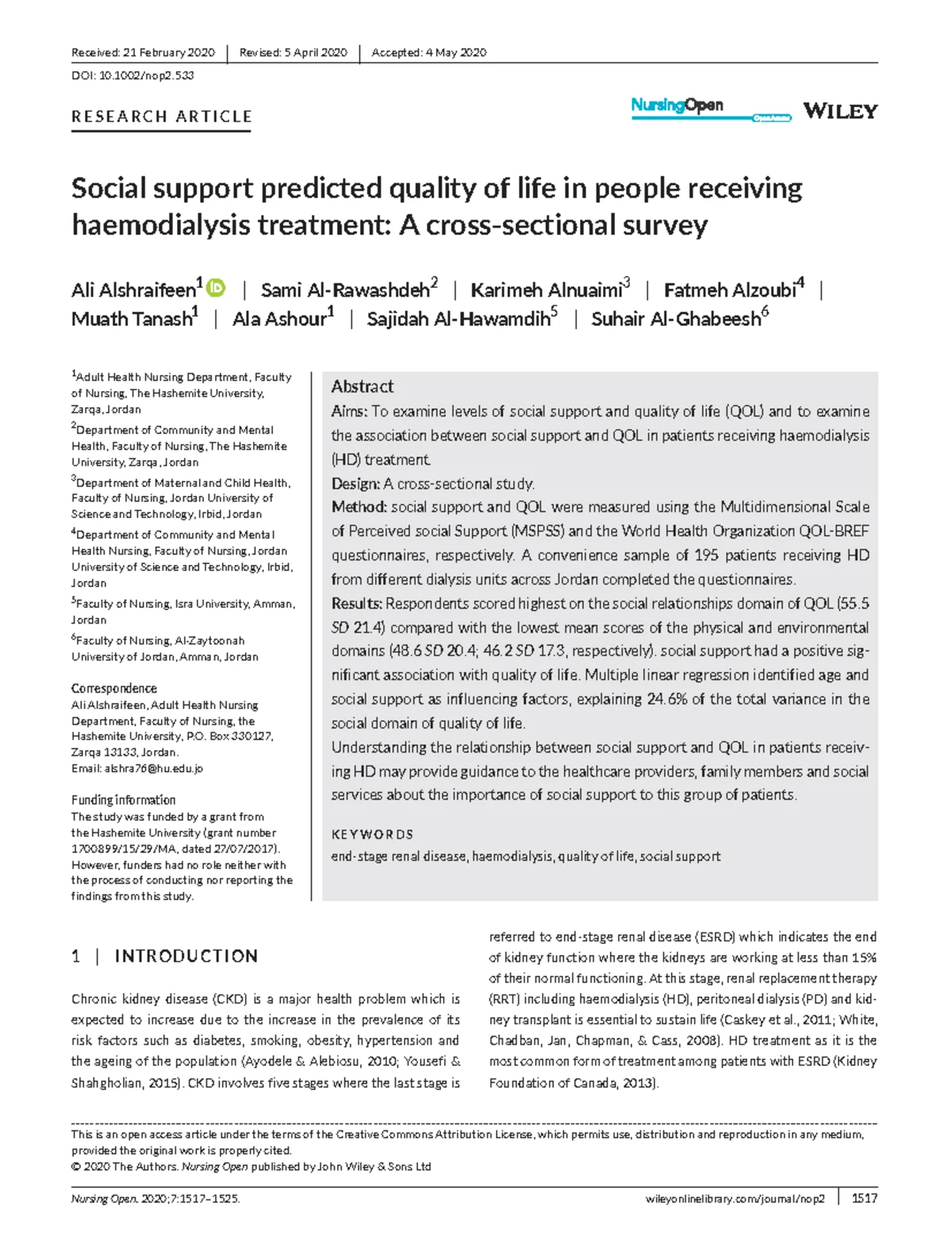 MOS Social Support Survey: Description & Scoring Instructions - Studocu