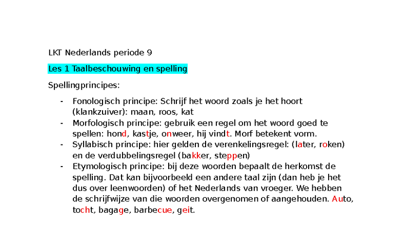LKT Nederlands Periode 9: Les 1-5 Taalbeschouwing en ...