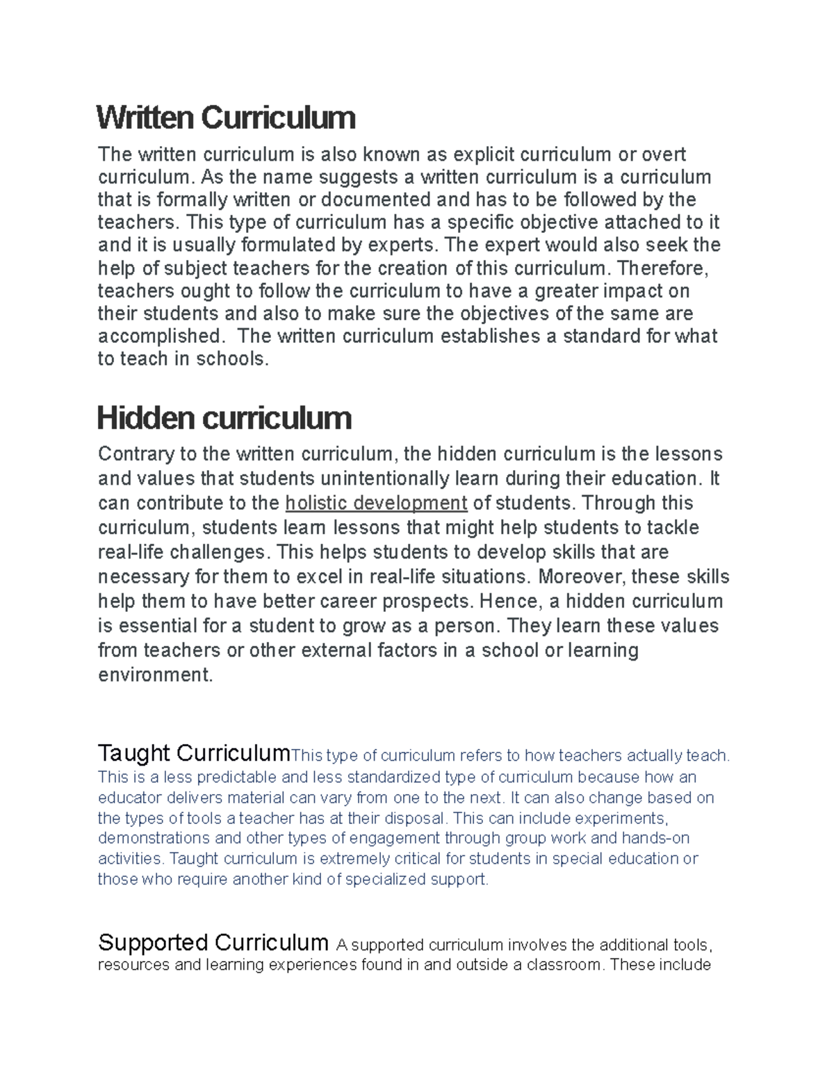 Understanding Different Types of Curriculum: Written, Hidden, and More ...