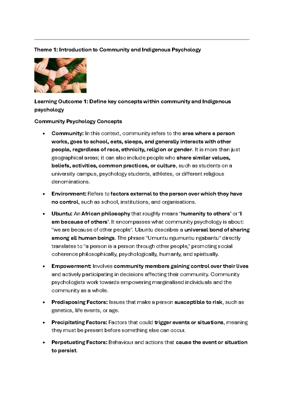 SI Session 1 - Community and Indigenous Psychology Overview - Studocu