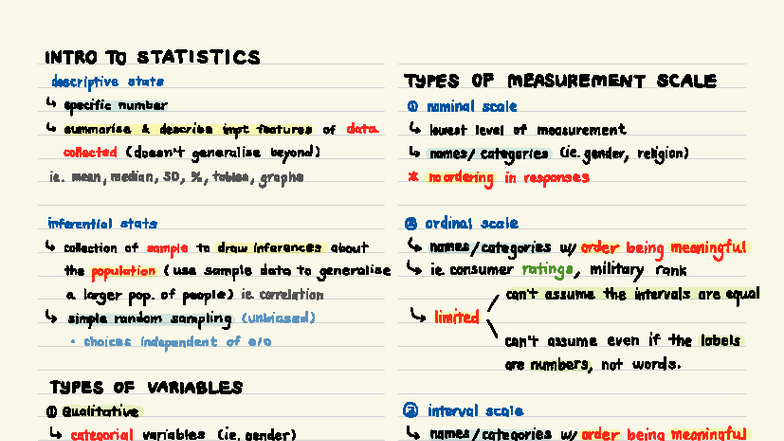 SC2000 Topic 1: Intro to Statistics - Descriptive & Inferential Concepts - Studocu