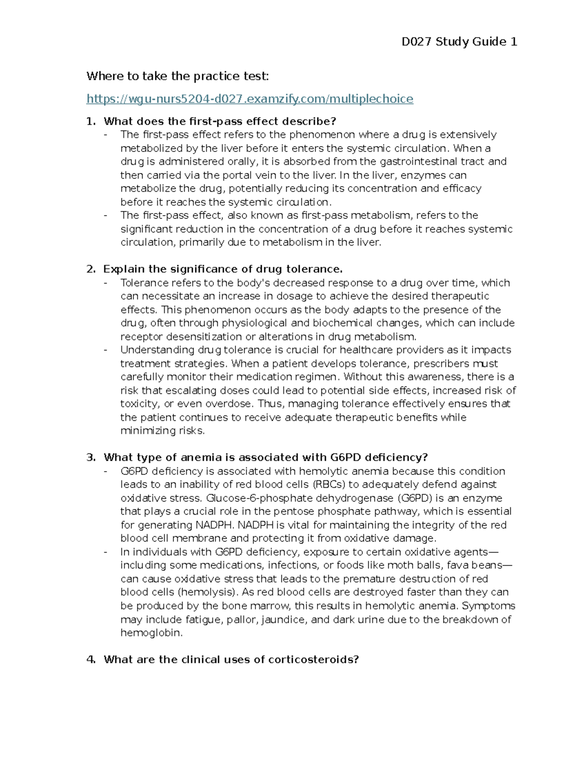 D027 Study Guide: Key Concepts and Practice Questions - Studocu