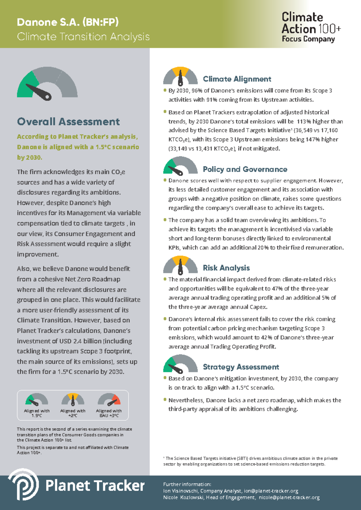 Danone S.A. (BN:FP) Climate Transition Analysis: Emissions & Strategies for 2030 - Studocu