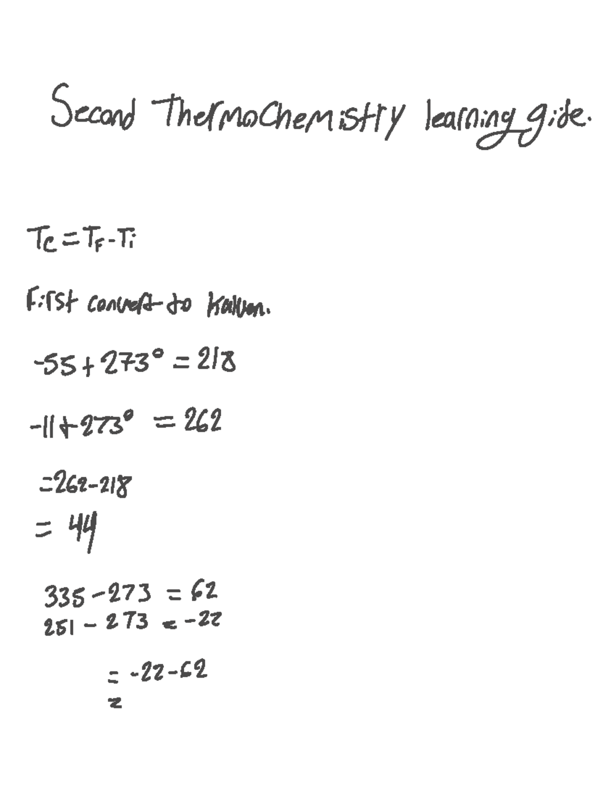 Second thermochemistry learning guide - Chem 1050 notes - Studocu