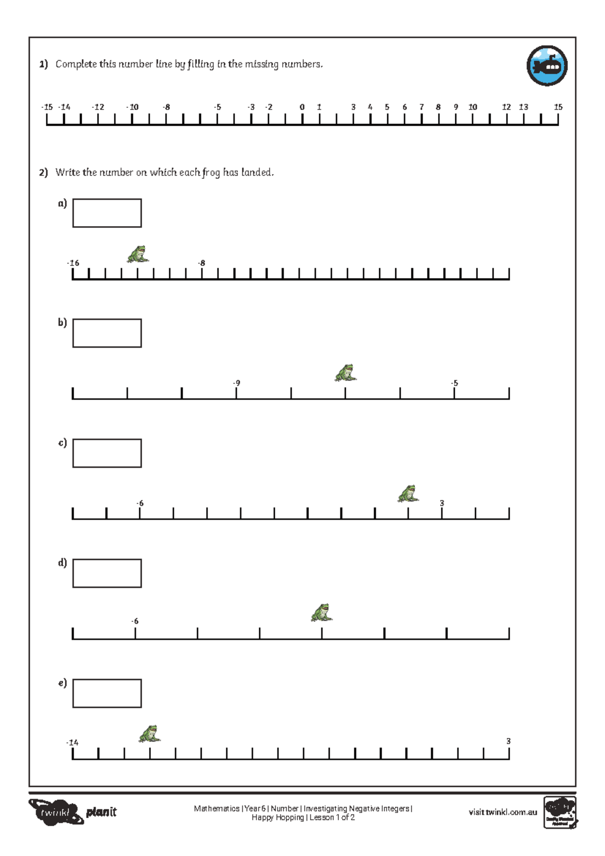 Mathematics Year 6: Investigating Negative Integers Lesson 1 - Studocu