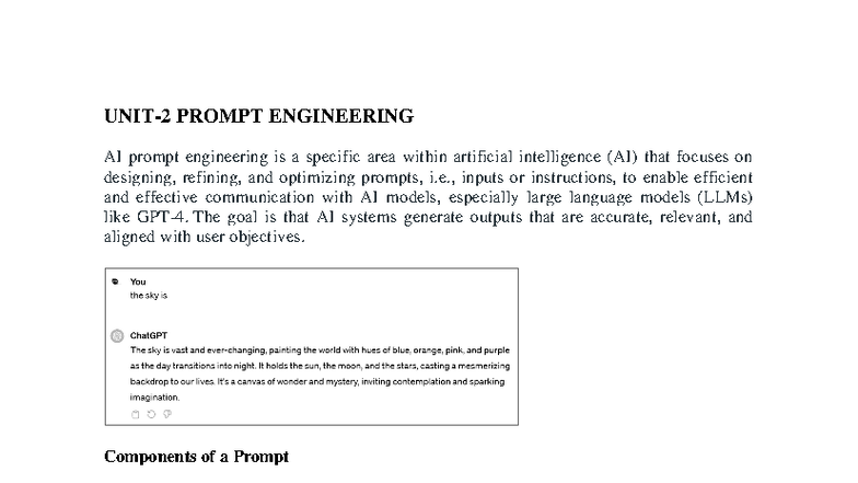 Prompt Engineering (AI) - Student Notes on Techniques and Applications ...