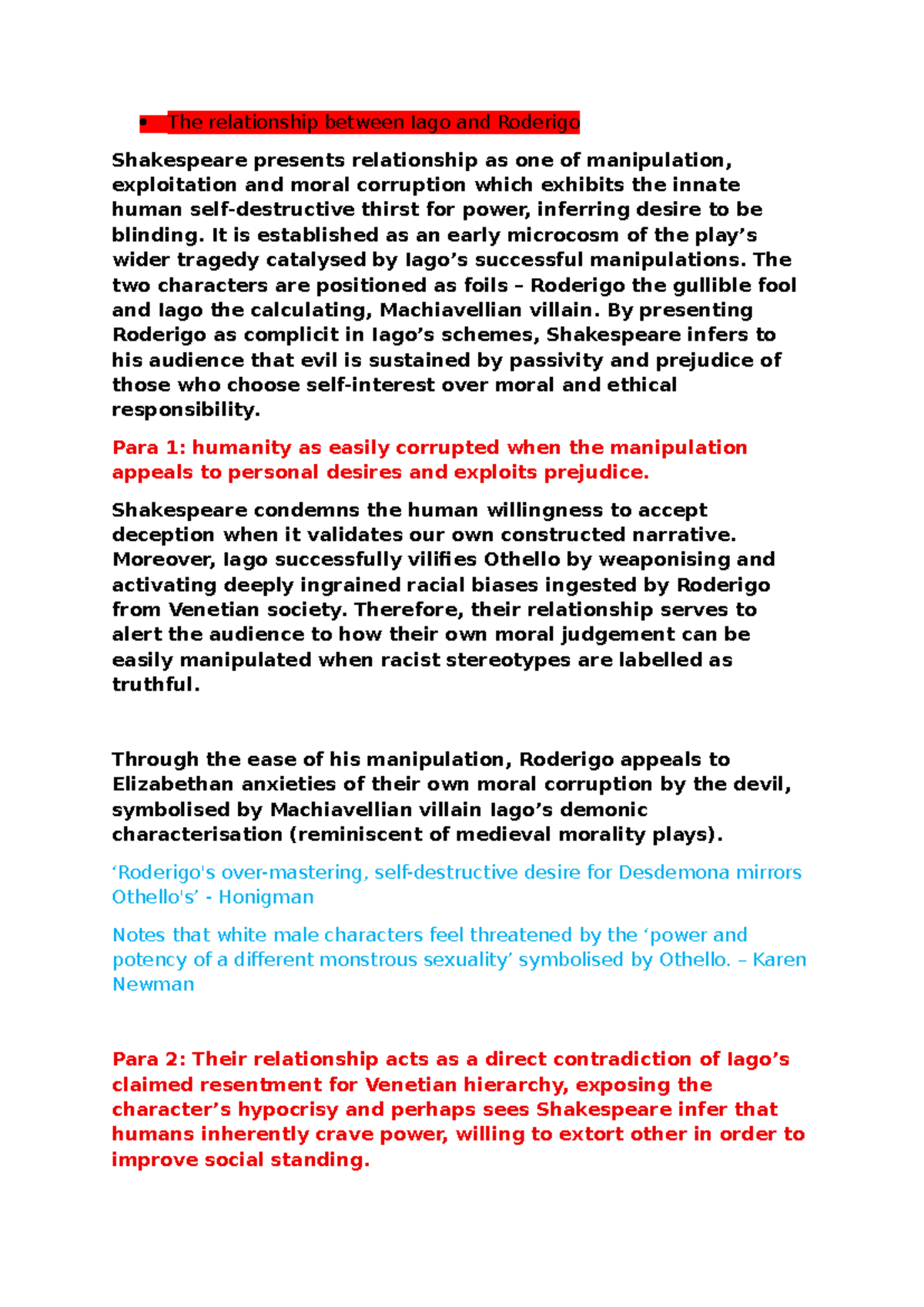 Iago and Roderigo: Manipulation and Moral Corruption in Othello - A-A* ...