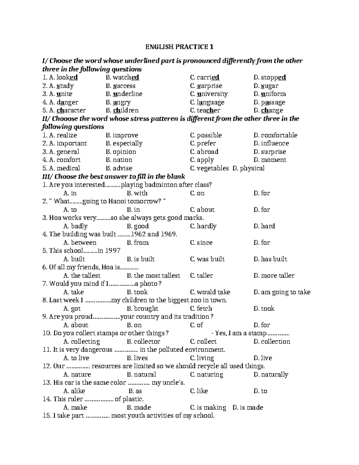 ENGLISH PRACTICE (1-5): Vocabulary, Grammar, and Comprehension ...