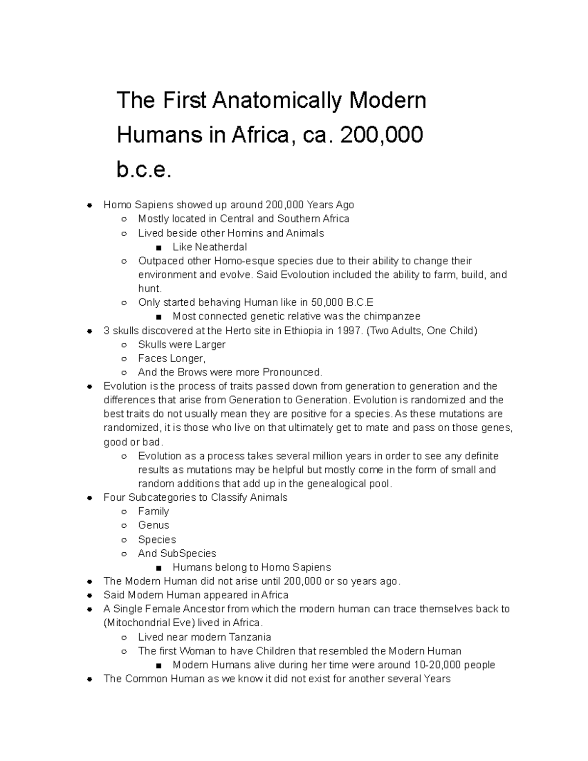 C1 Lecture Notes - Voyages in World History: Early Modern Humans - Studocu