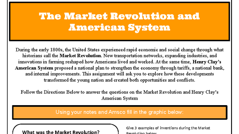 The Market Revolution & American System: Transformations in Early 1800s ...