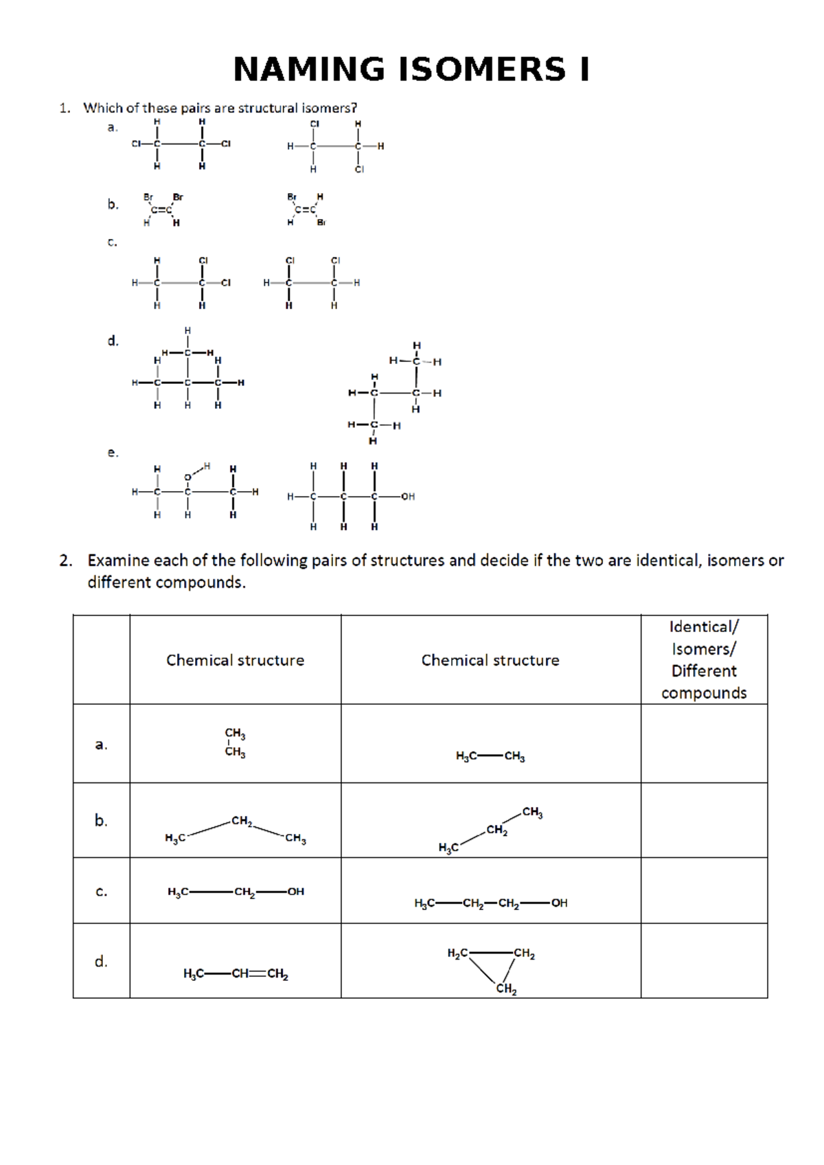 12 - Naming Isomers I - Structural Isomers and Identical Compounds ...