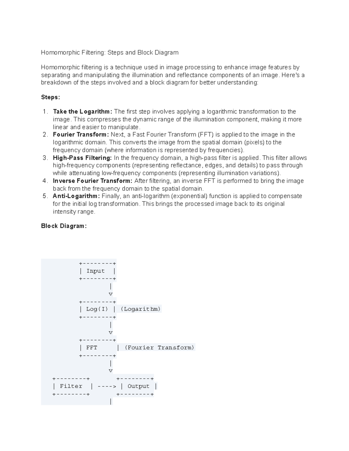 Homomorphic Filtering Techniques: Steps & Block Diagram Overview - Studocu