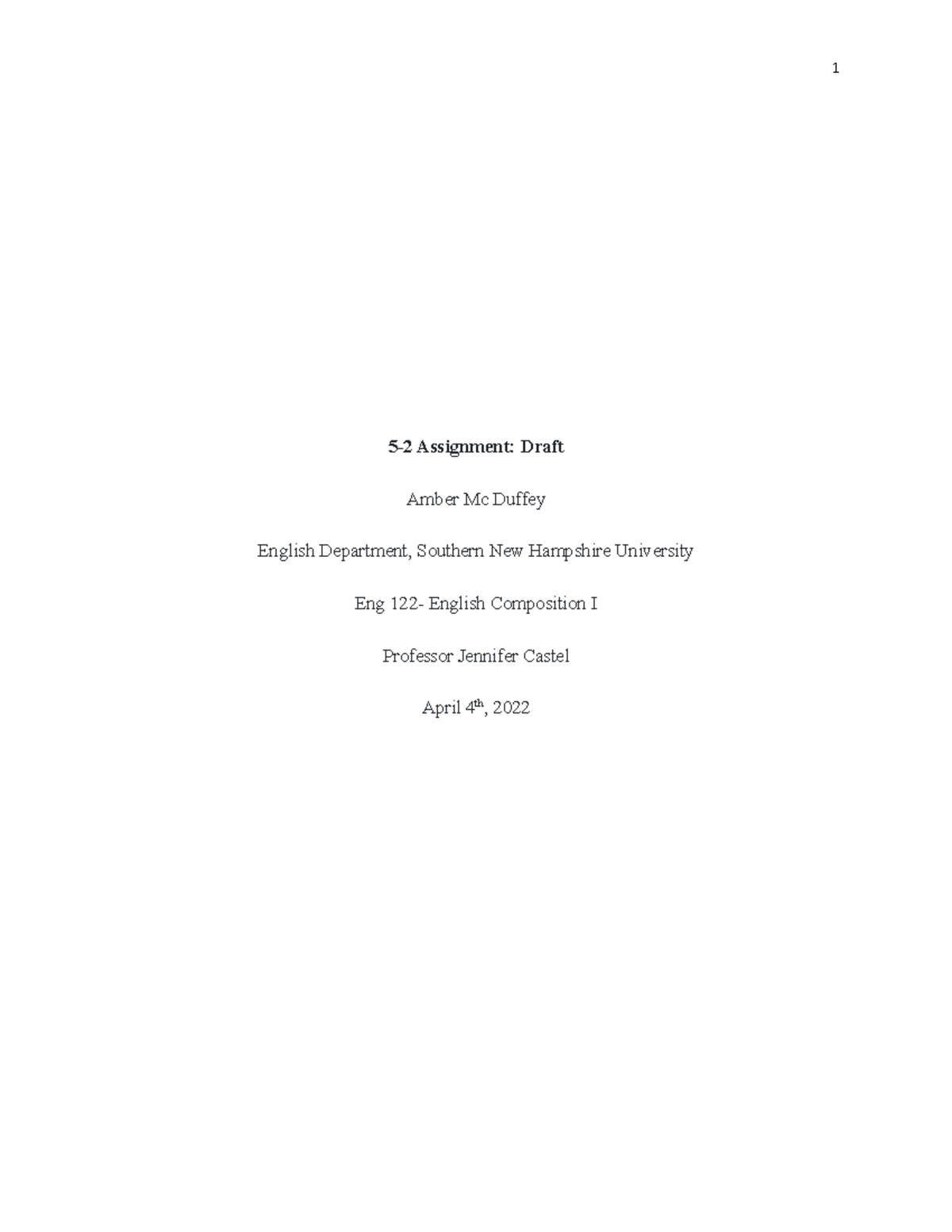 7-2 Project: Critical Analysis Essay - 1 5-2 Assignment: Draft Amber Mc ...