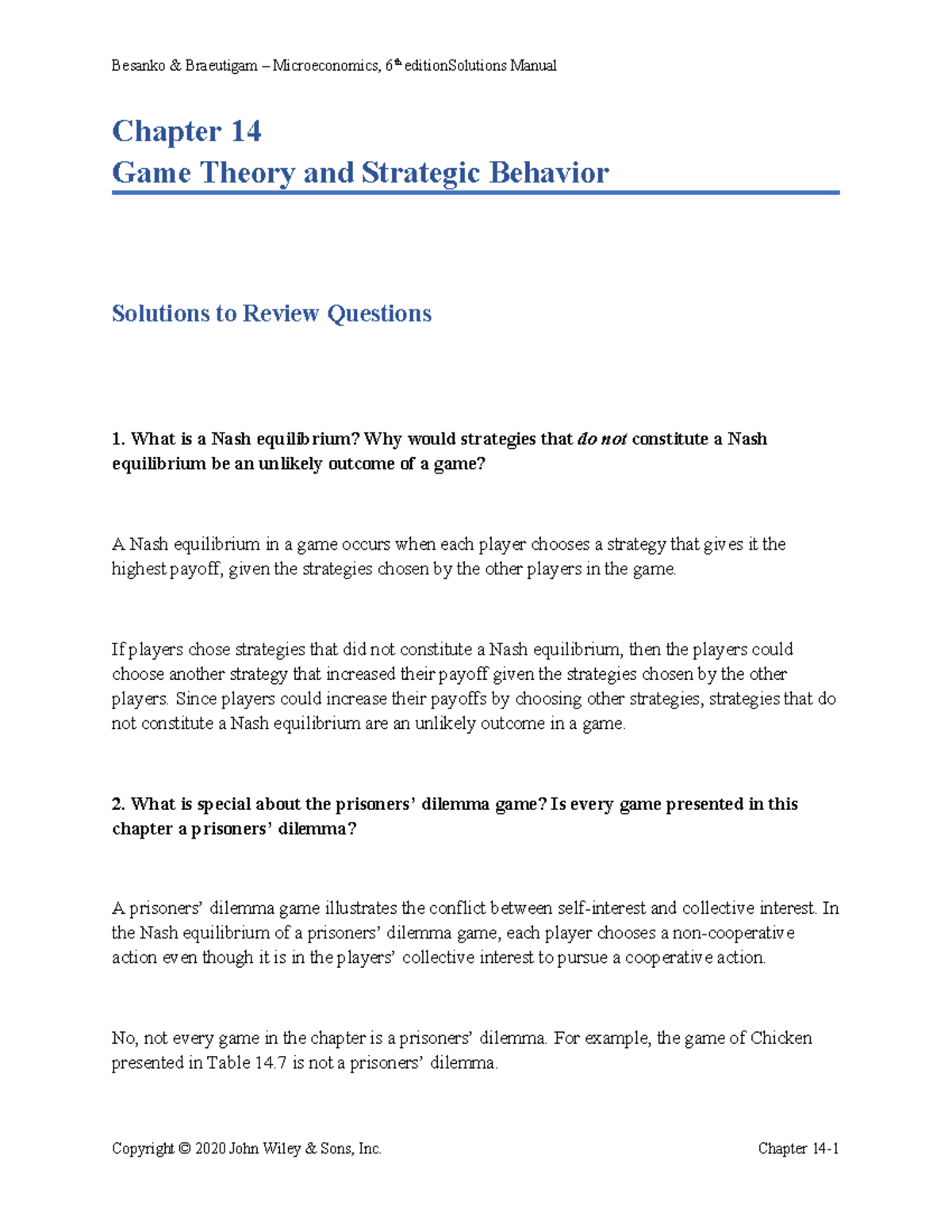 ECON 2151B Chapter 14 Review Questions Solutions - Studocu