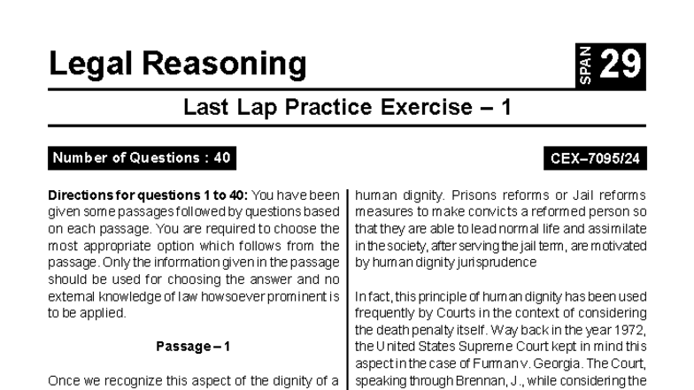 LA-29 Last Lap Practice Exercise 1: Legal Reasoning & Human Dignity ...