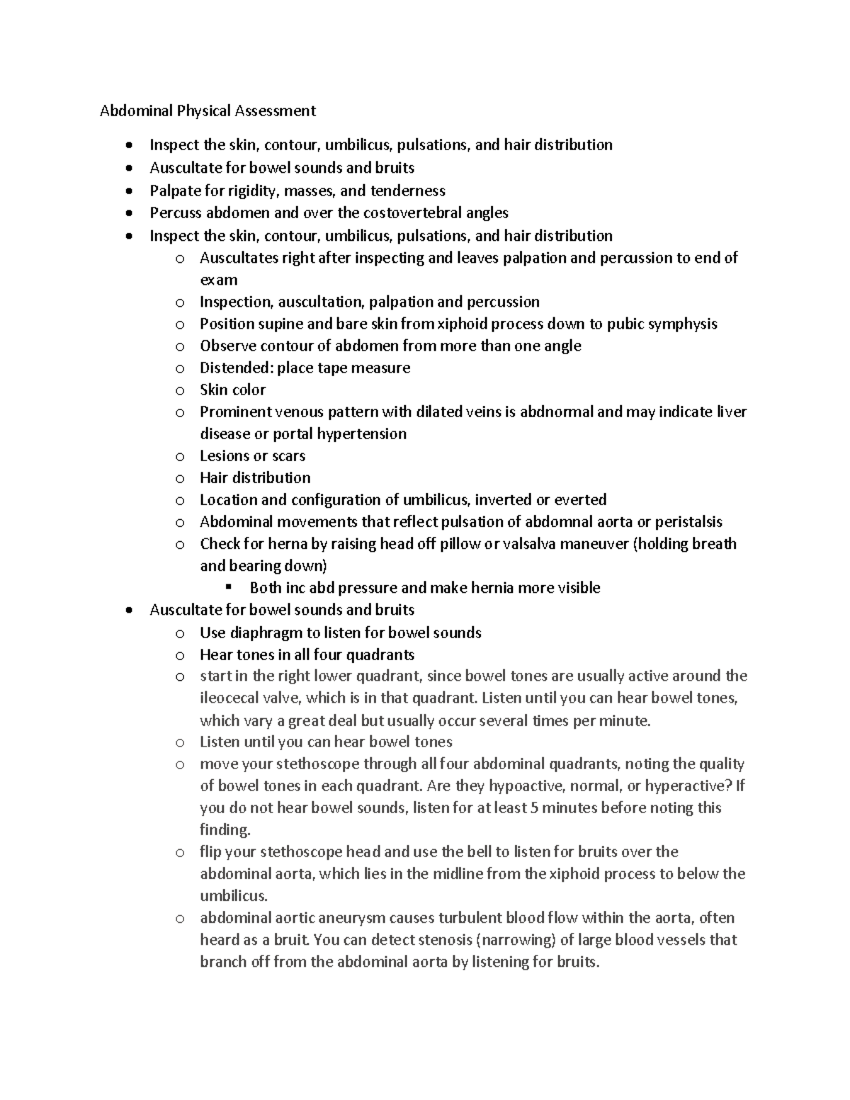 Abdominal Physical Assessment ATI - Abdominal Physical Assessment ...